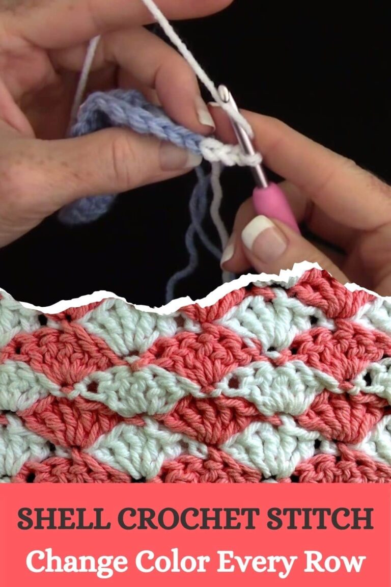 Shell Crochet Stitch Change Color Every Row
