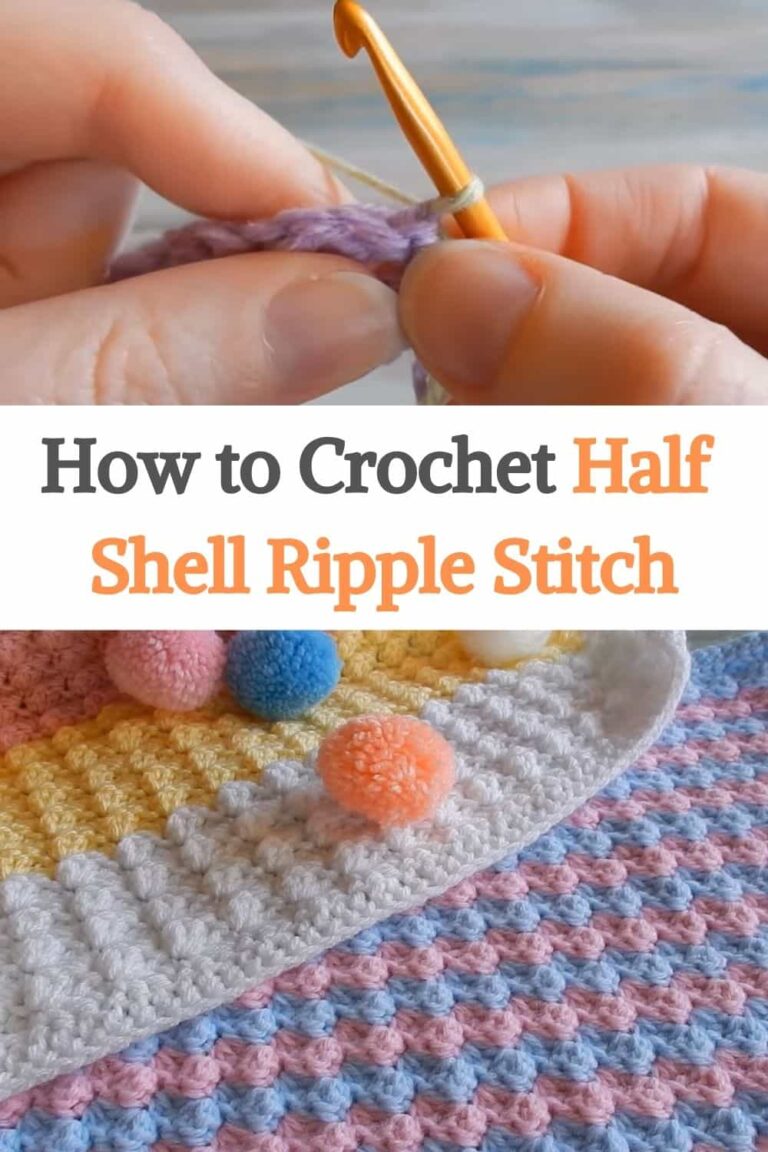 How to Crochet Half Shell Ripple Stitch