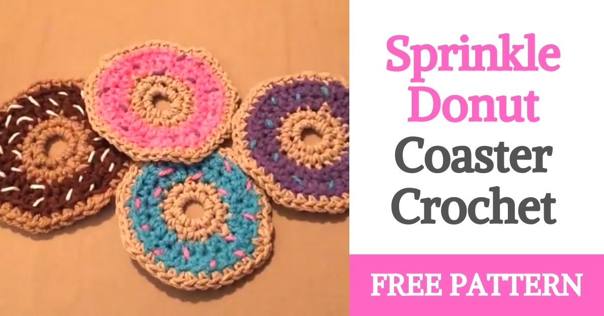Crochet Doughnut Coasters and Holder Set, Free Crochet Pattern