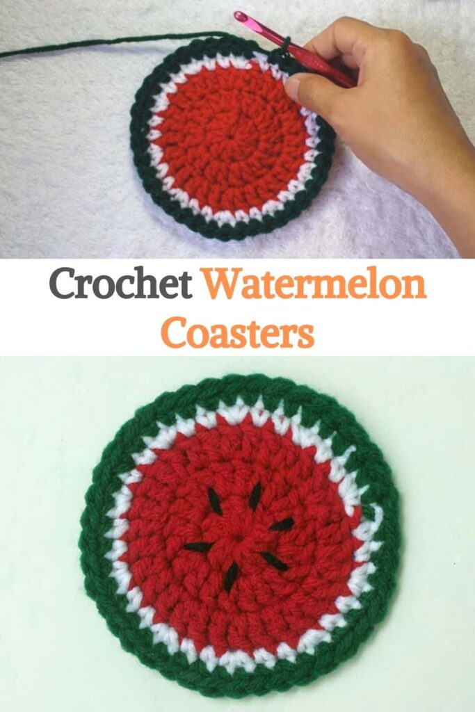 Crochet Watermelon Coasters