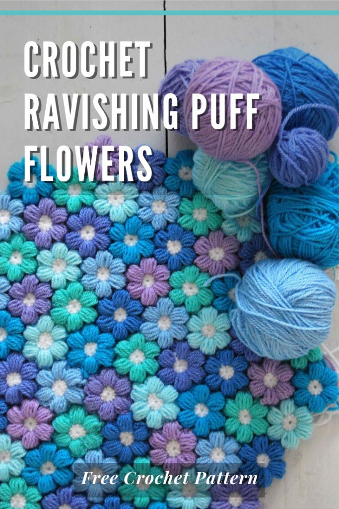 How to easily crochet ravishing puff flowers (video tutorial & diagram)