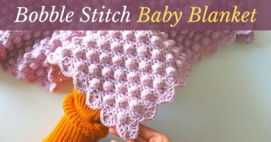 Crochet Bobble Stitch BABY BLANKET with Written Pattern
