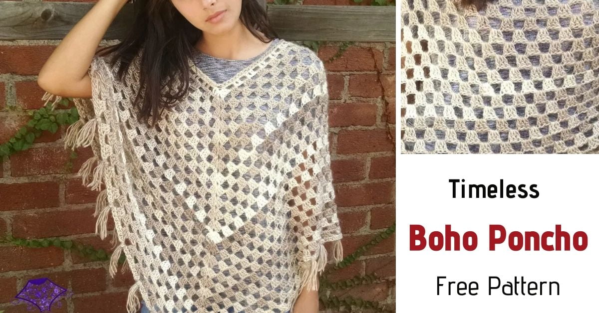 Timeless Boho Poncho – Free Crochet Pattern