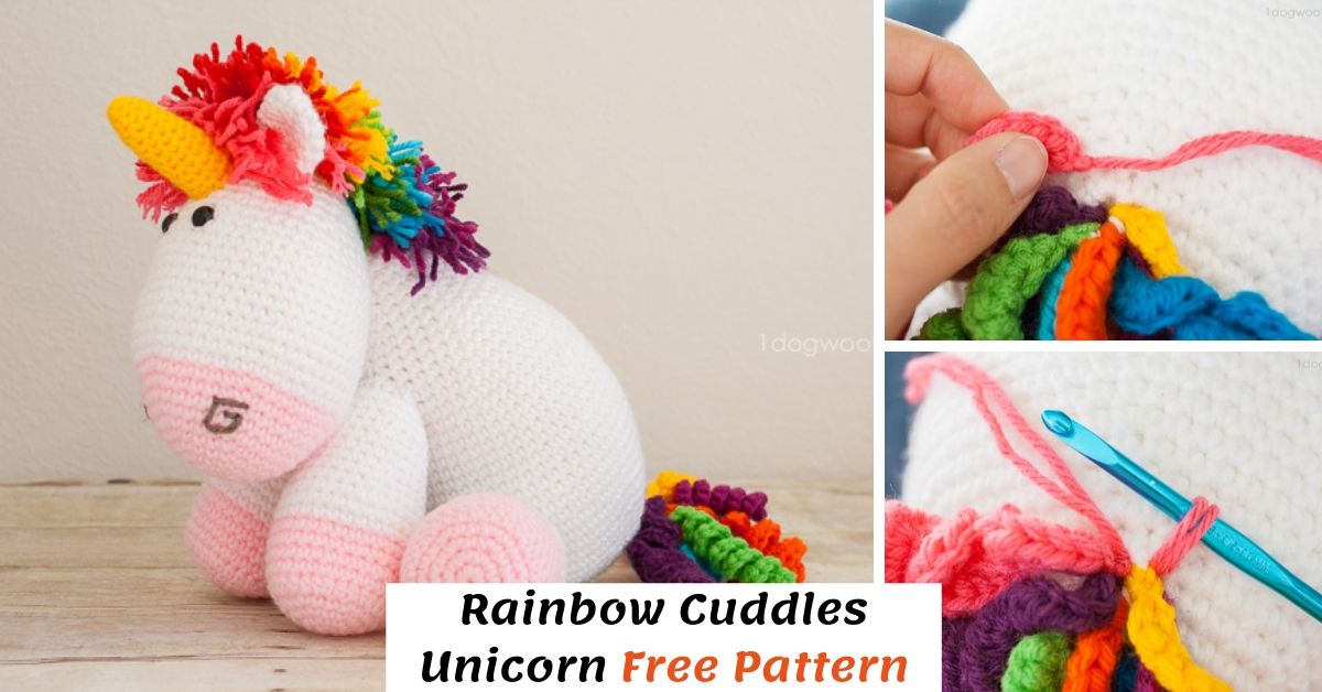 Rainbow Cuddles Crochet Unicorn - Free Pattern