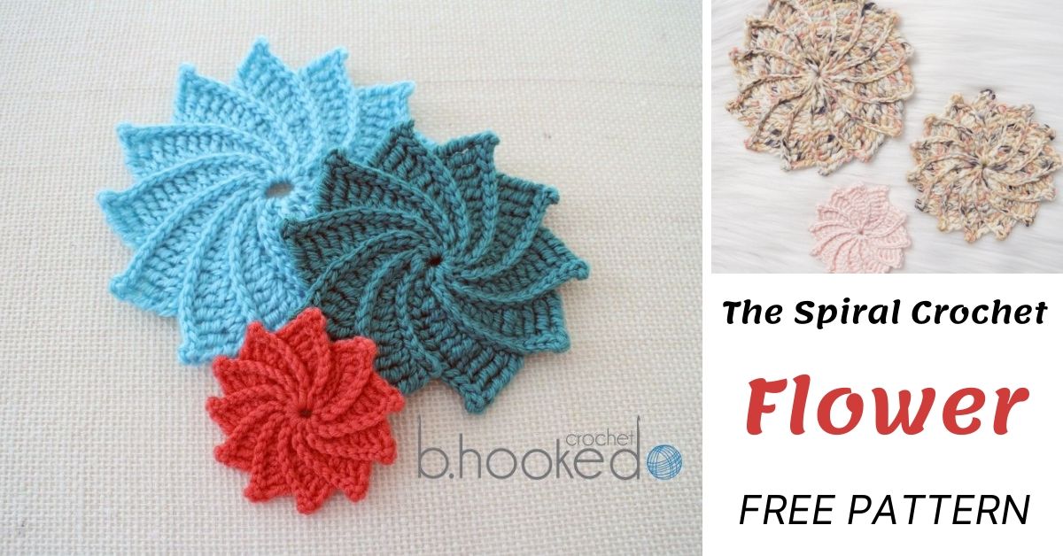 How to Crochet The Spiral Crochet Flower-Video Tutorial And Written Pattern