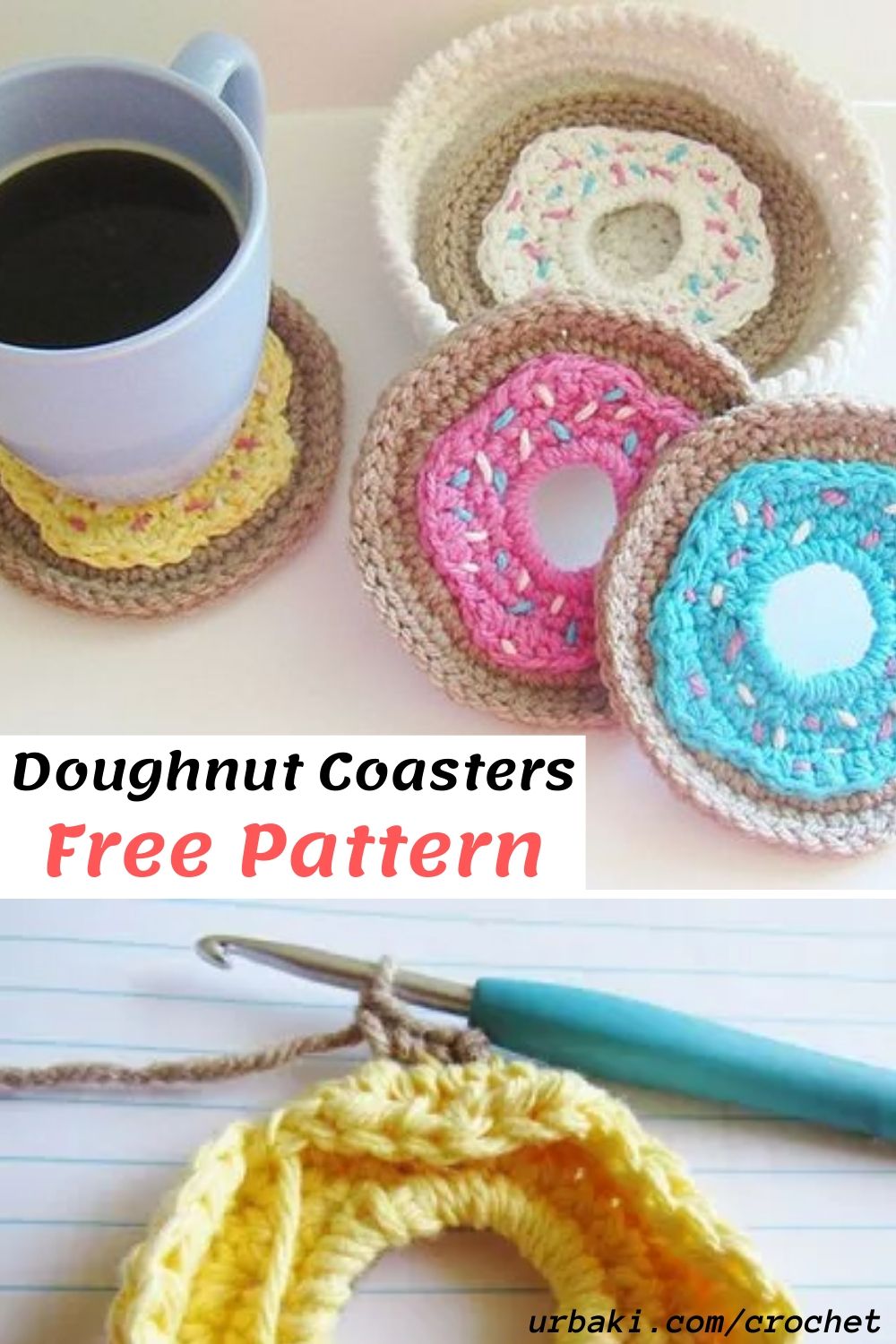 Crochet Doughnut Coasters [FREE Pattern]