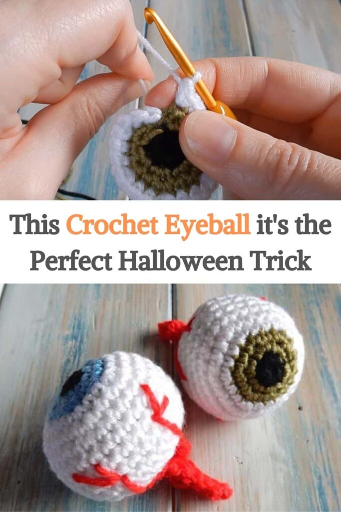 This Crochet Eyeball it's the Perfect Halloween Trick