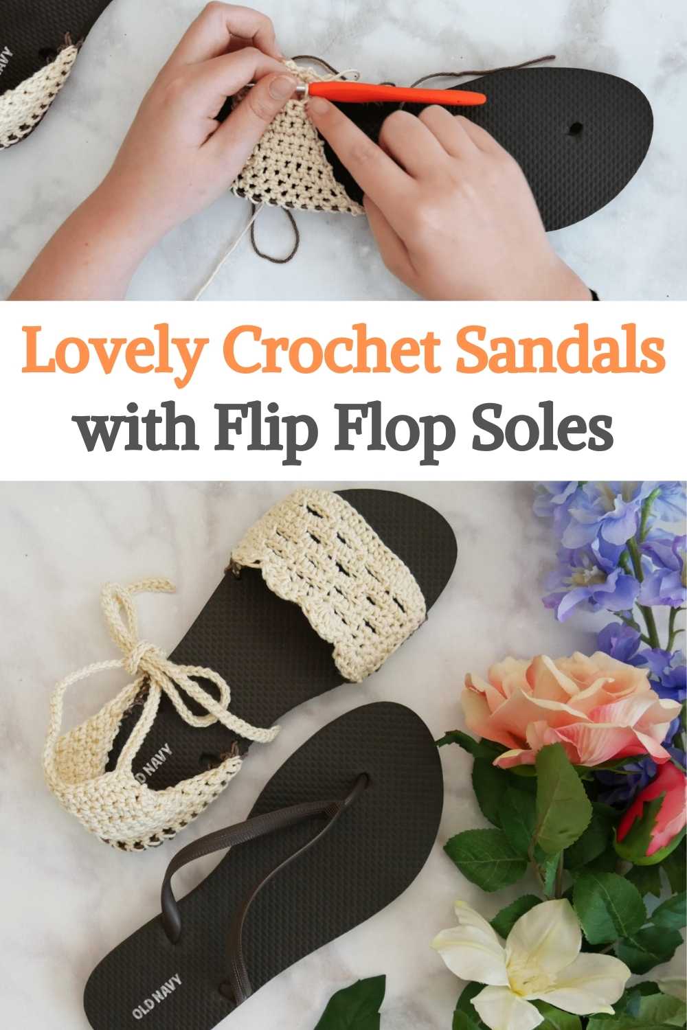 Lovely Crochet Sandals with Flip Flop Soles