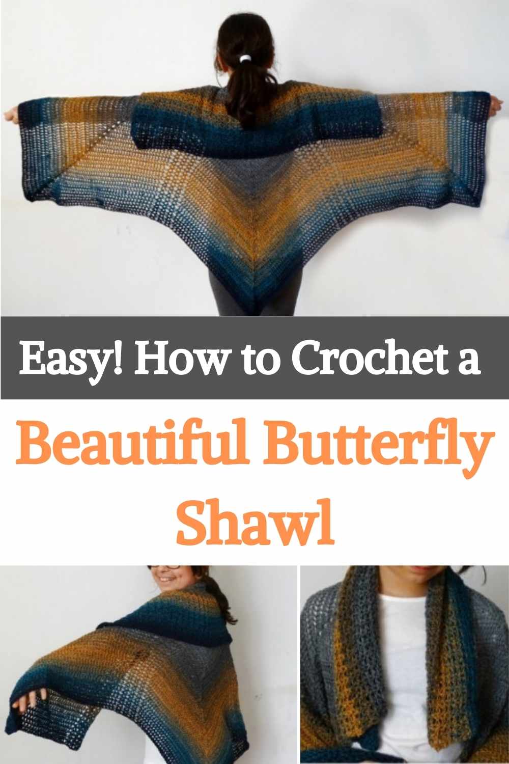 Easy! How to Crochet a Beautiful Butterfly Shawl