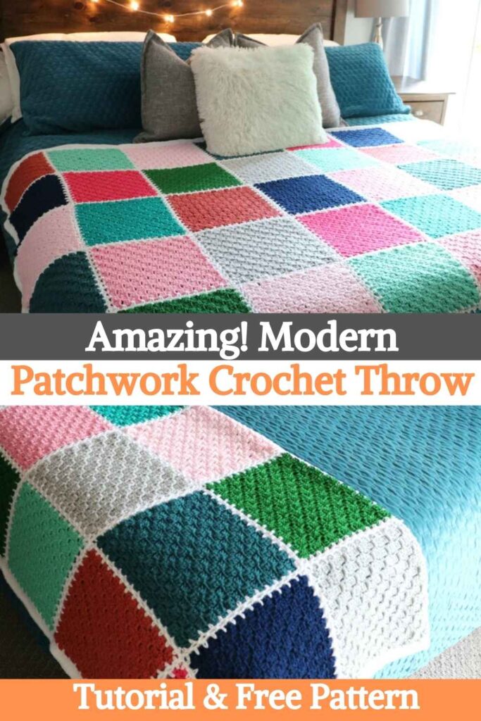 Amazing! Modern Patchwork Crochet Throw