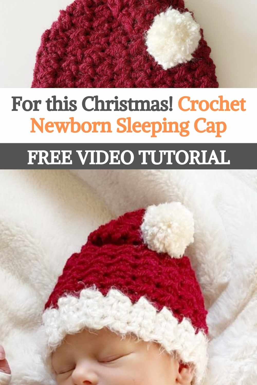 For this Christmas! Crochet Newborn Sleeping Cap