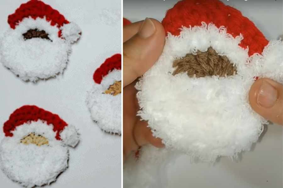 In Under 10 Minutes! Crochet Mini Santa's Face