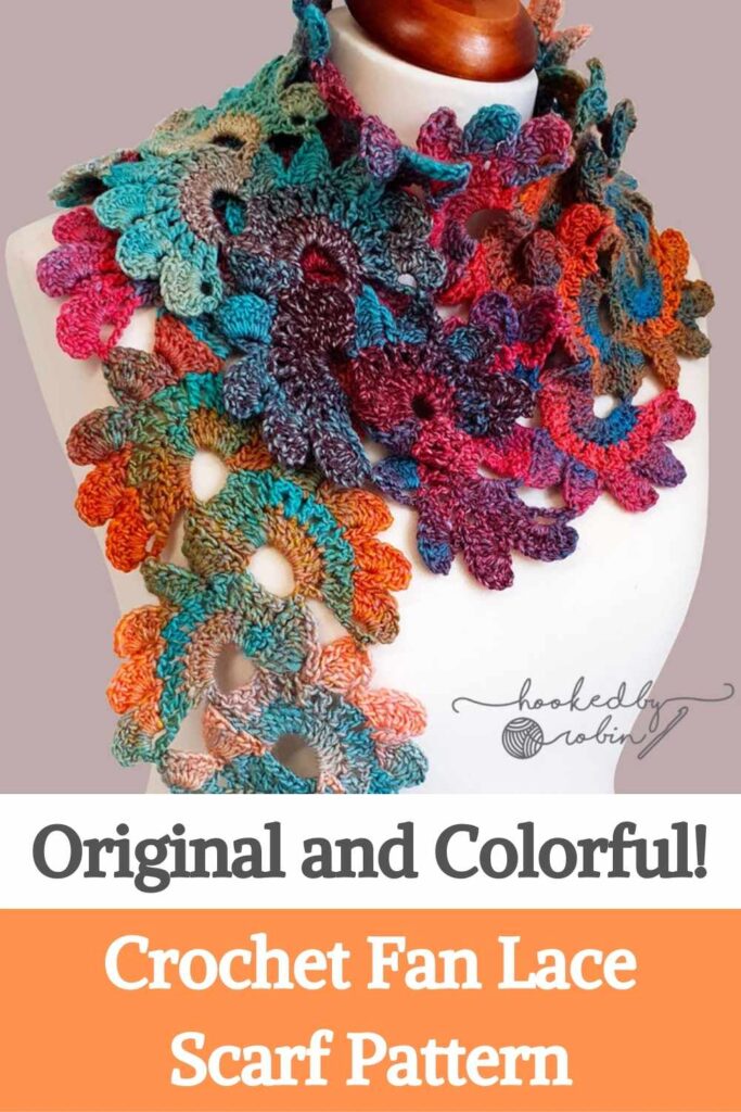 Original and Colorful! Crochet Fan Lace Scarf Pattern