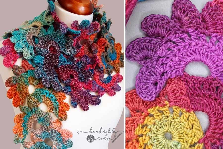 Original and Colorful! Crochet Fan Lace Scarf Pattern