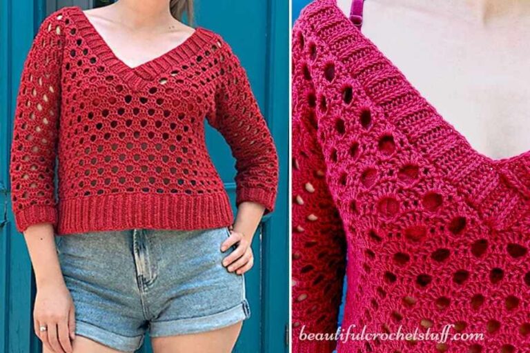 Very Chic! Crochet V-Neck Sweater Pattern + Video