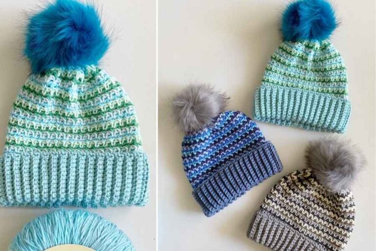 Caron O’go Big Donut Mesh Stitch Hat