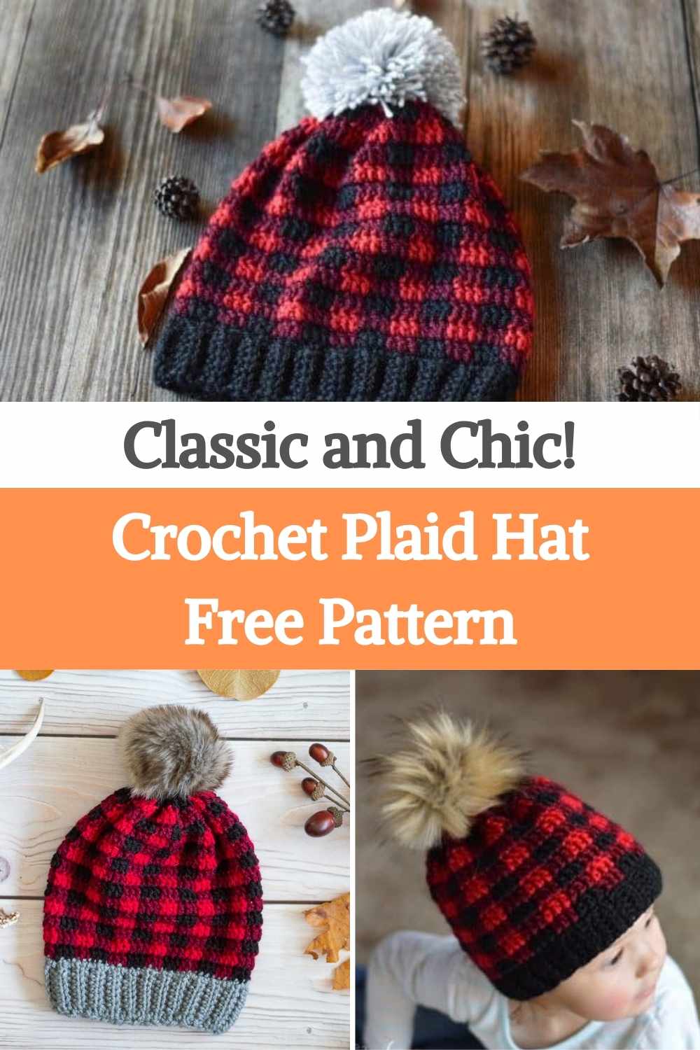 Classic and Chic! Crochet Plaid Hat Free Pattern