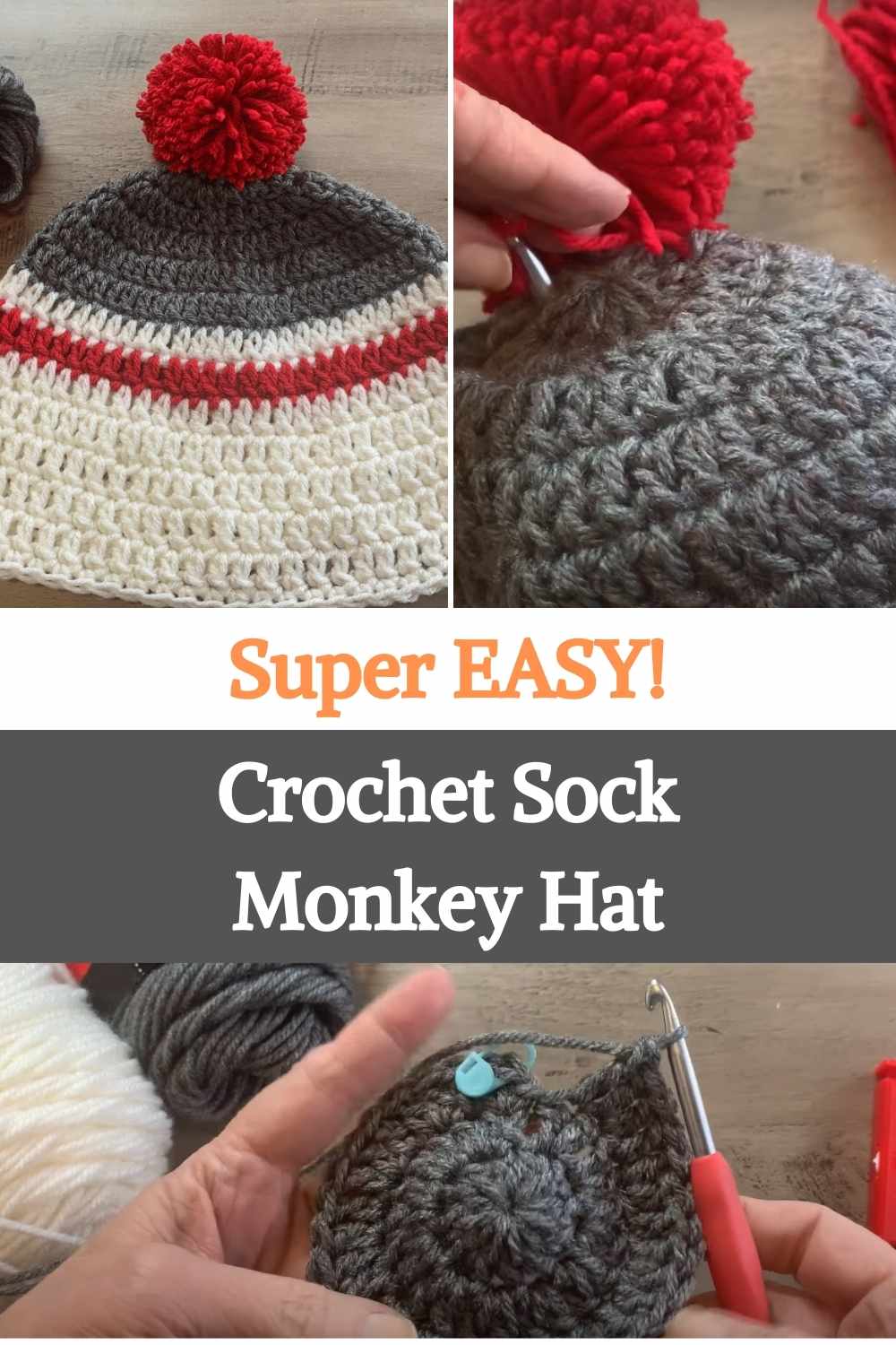 Super EASY! Crochet Sock Monkey Hat