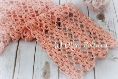 How to Crochet Lace Scarf with Flowers Designs
