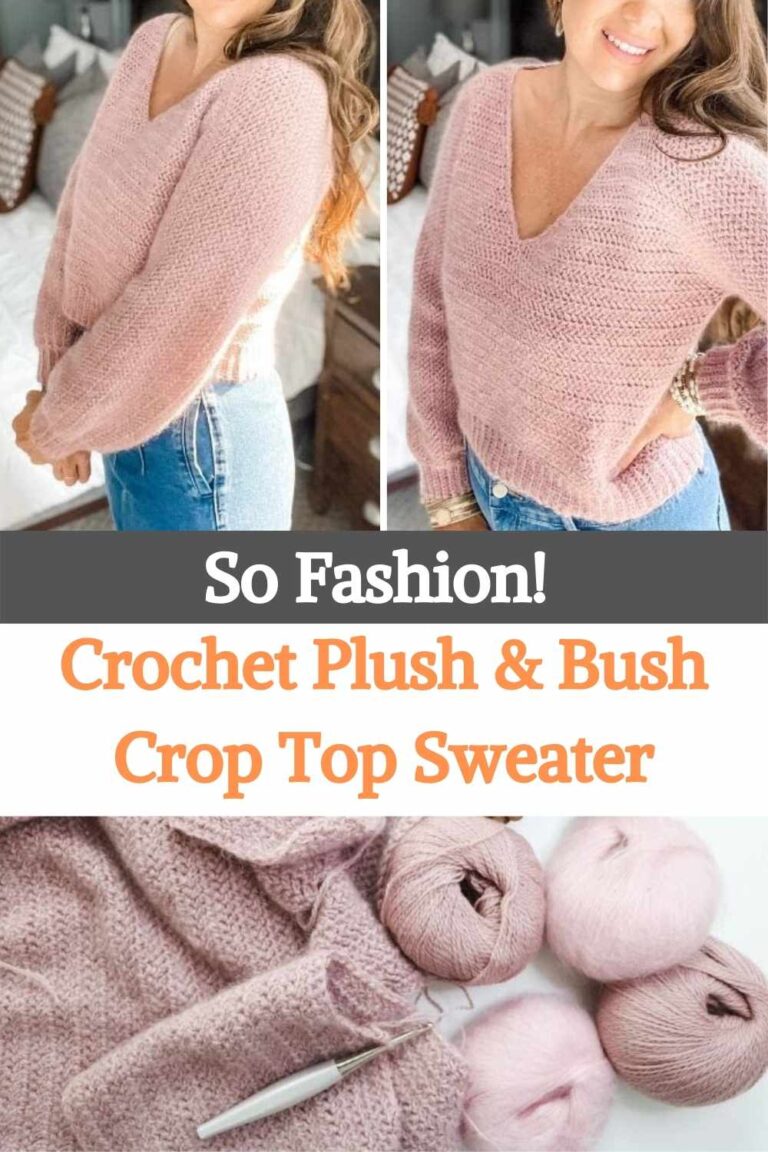 So Fashion! Crochet Plush & Bush Crop Top Sweater
