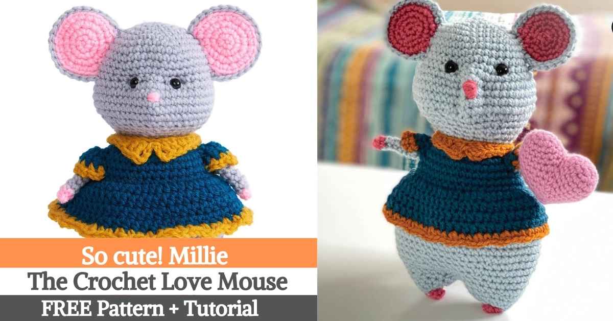 So cute! Millie The Crochet Love Mouse