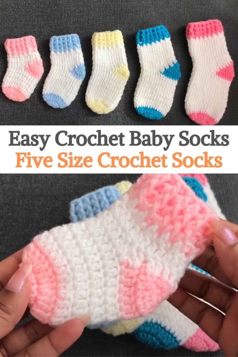 Easy Crochet Baby Socks - Five Size Crochet Socks