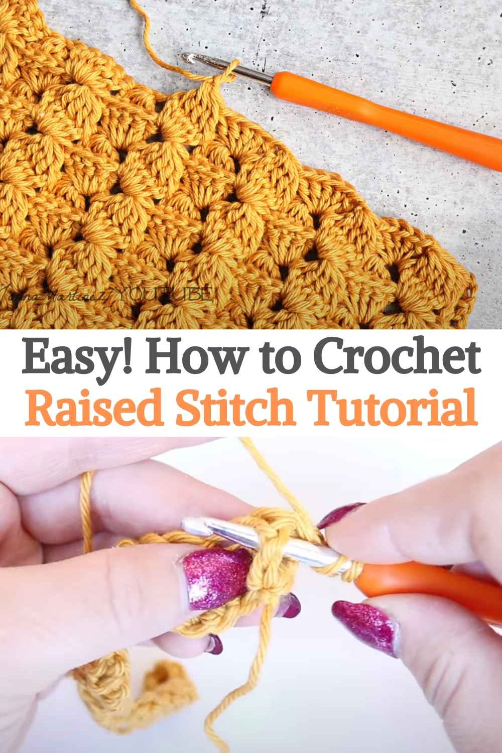 Easy! How to Crochet Raised Stitch Tutorial