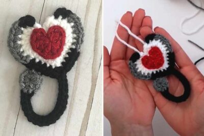 How to Crochet a Stethoscope Applique