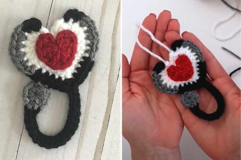 How to Crochet a Stethoscope Applique