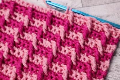 2-COLOR Crochet Spiral Grid Stitch