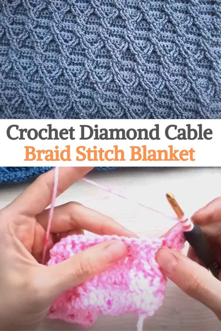 Crochet Diamond Cable Braid Stitch Blanket