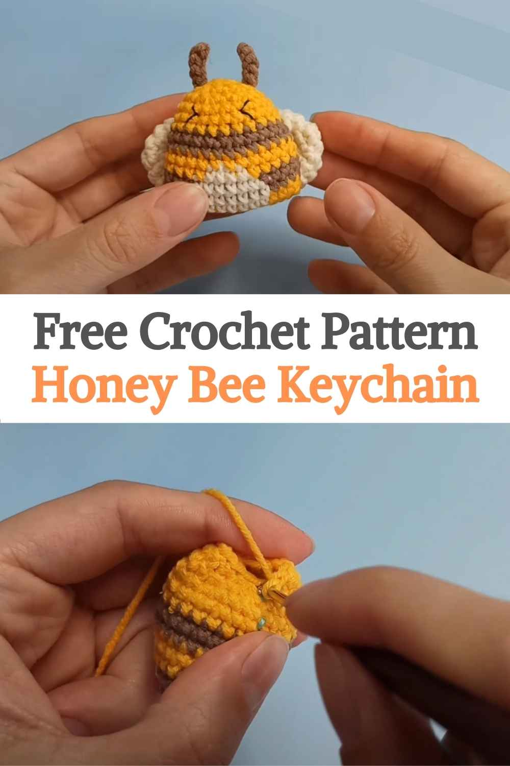 Free Crochet Pattern Honey Bee Keychain