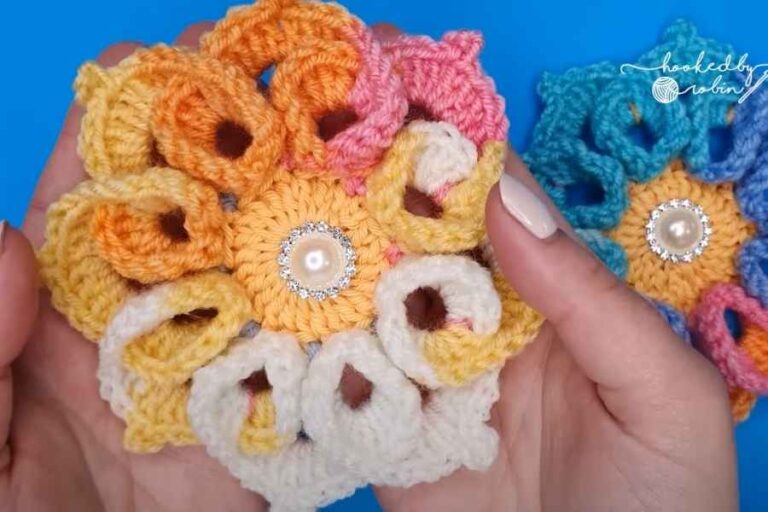 Super Easy! How to Crochet a Spiral 3D Flower