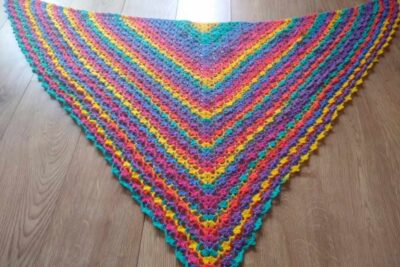How to Crochet a Colorful Triangle Shawl