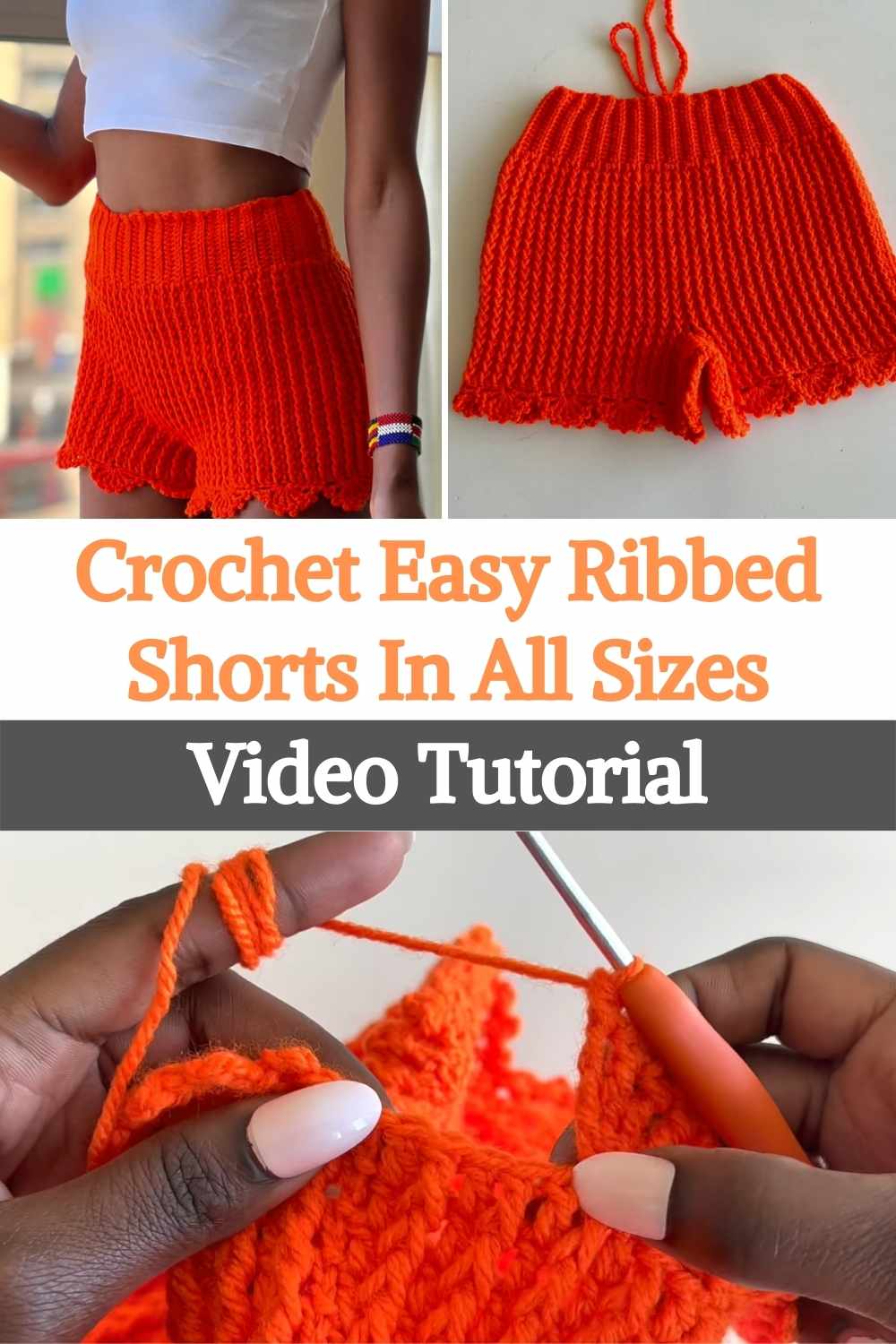 Crochet Easy Ribbed Shorts In All Sizes