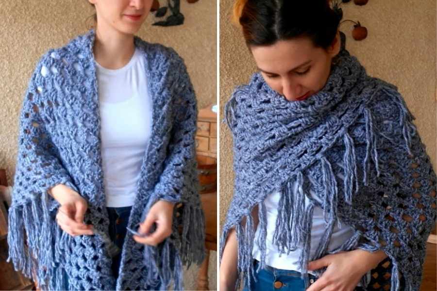 How to Crochet a Granny Shawl in Just One Day