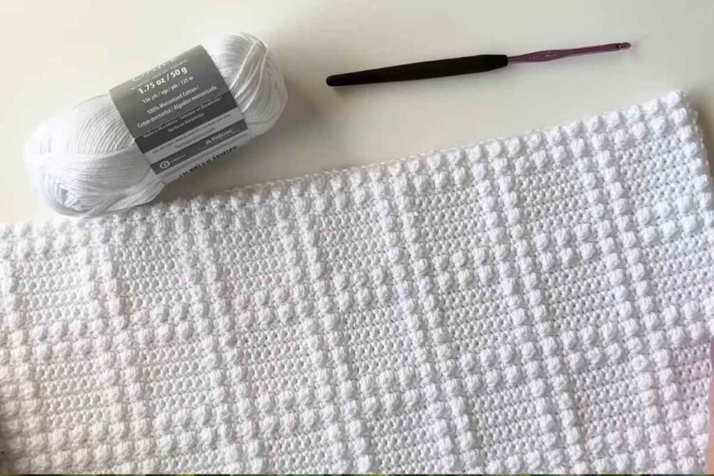 Crochet Berry Stitch Windowpane Baby Blanket