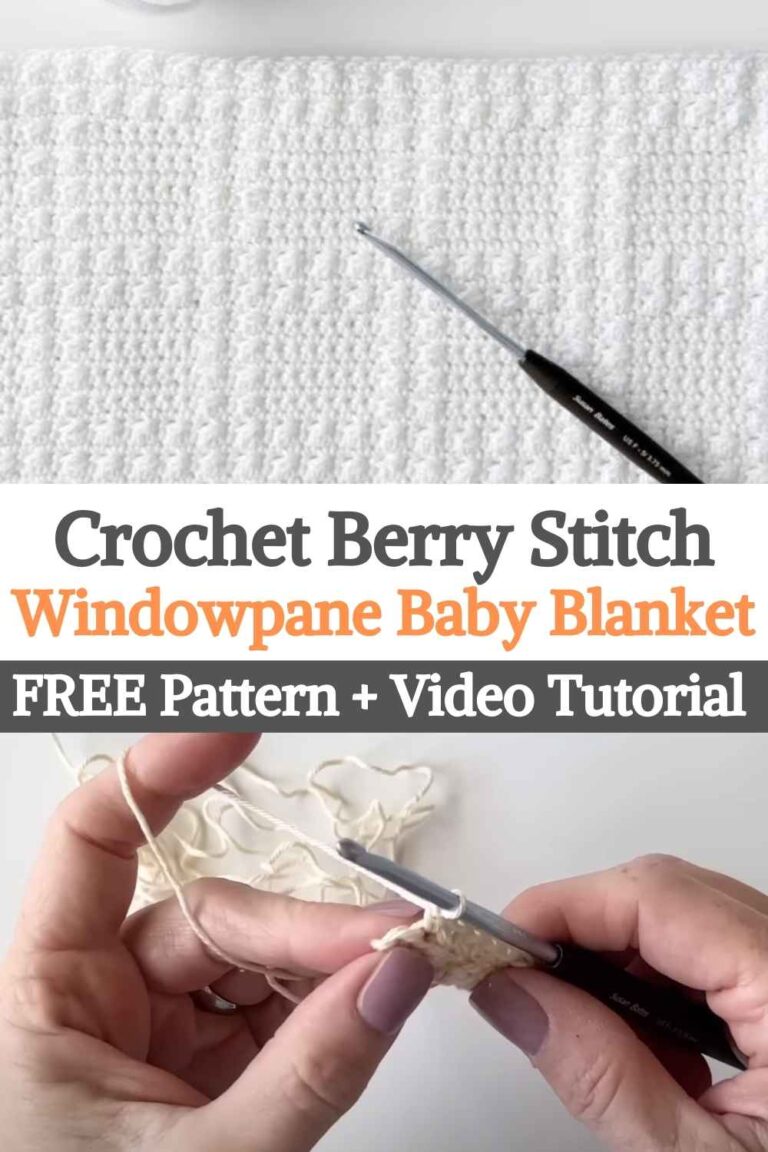 Crochet Berry Stitch Windowpane Baby Blanket