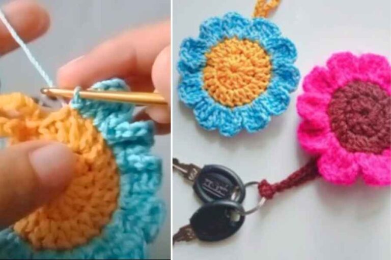 Super Cute! Crochet Flower Keychain Tutorial