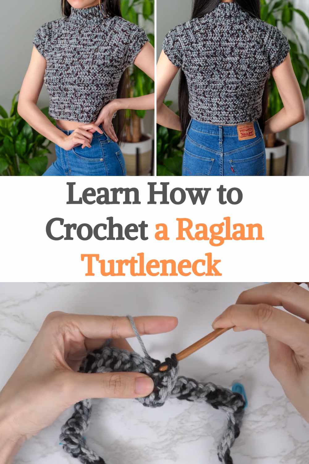 Learn How to Crochet a Raglan Turtleneck