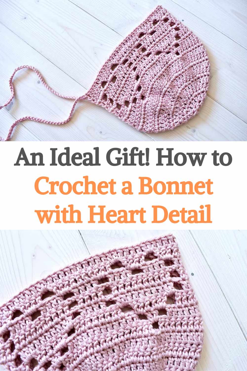 An Ideal Gift! How to Crochet a Bonnet with Heart Detail