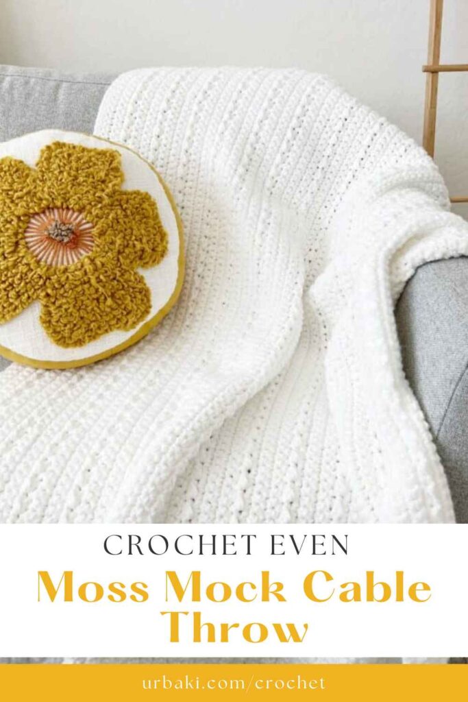 Crochet Even Moss Mock Cable Throw