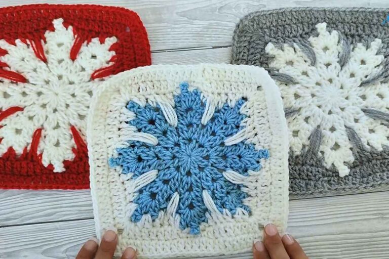 How to Crochet The Snowflake Square