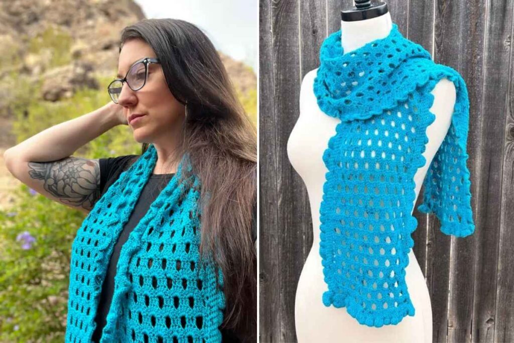 Lace Crochet Scarf Tutorial with Free Pattern