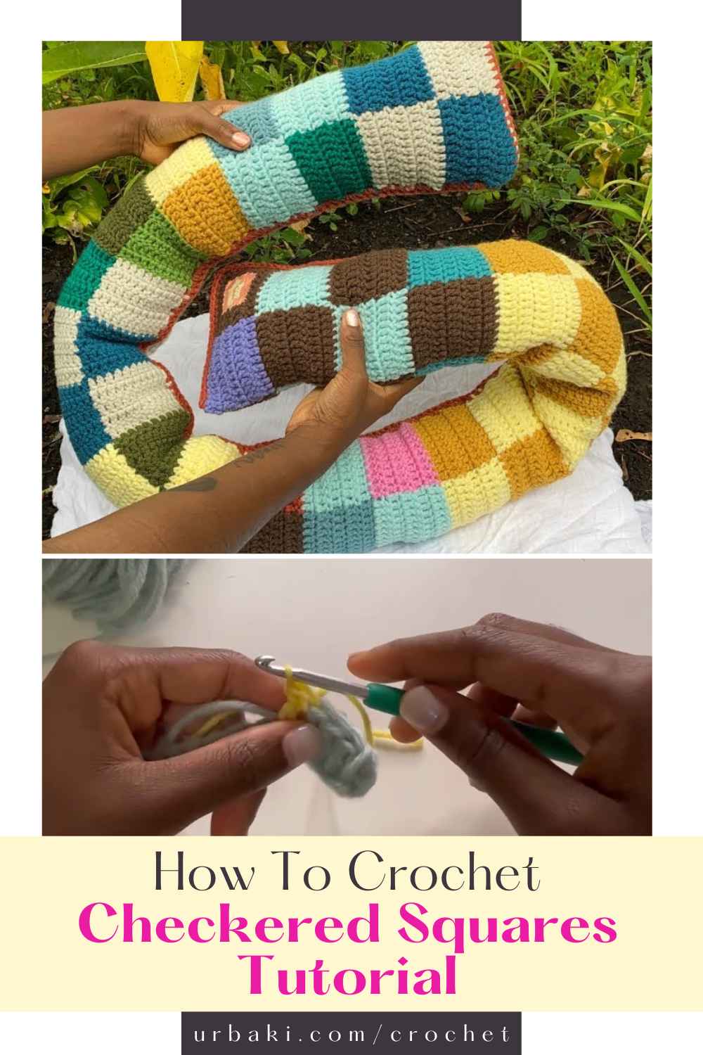 How To Crochet Checkered Squares Tutorial