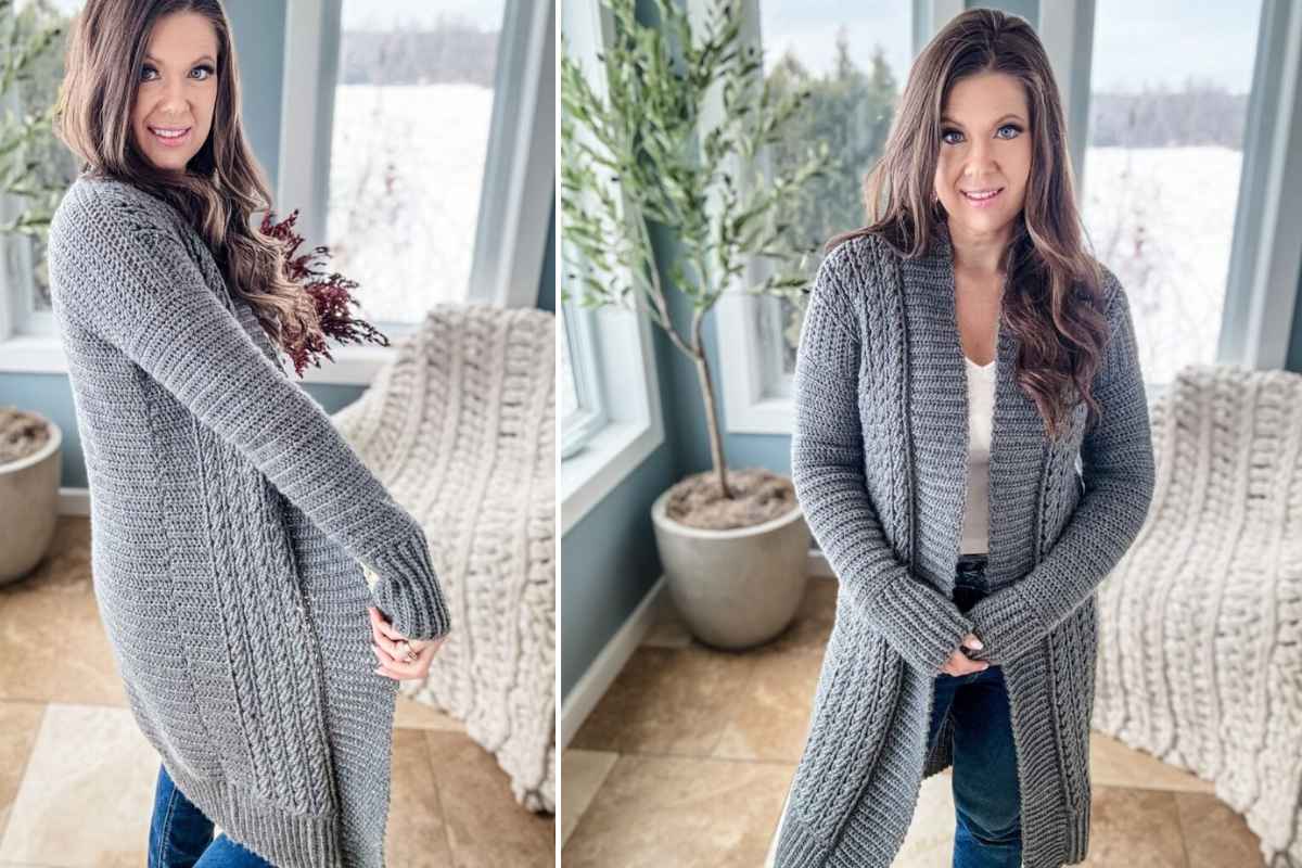 How to Crochet a Plus Size Cardigan with Cables