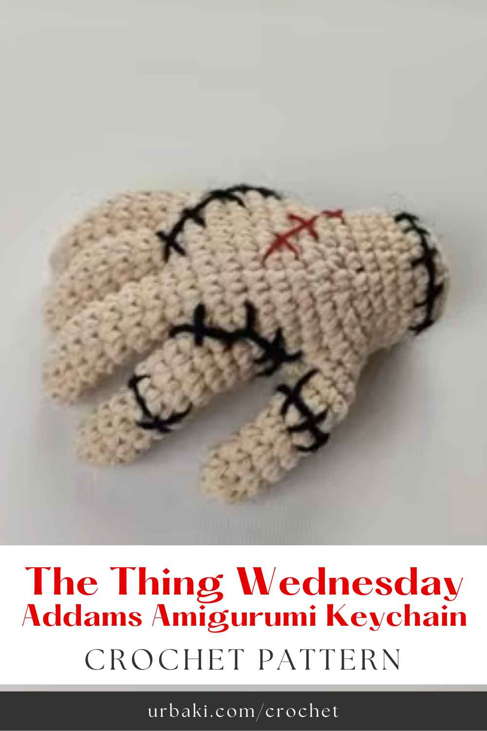 The Thing Wednesday Addams Amigurumi Keychain Crochet Pattern
