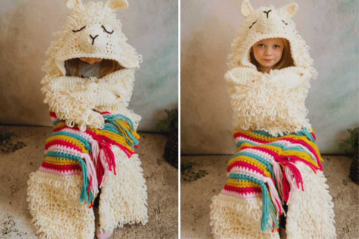 Create Your Own Adorable Hooded Llama Blanket!