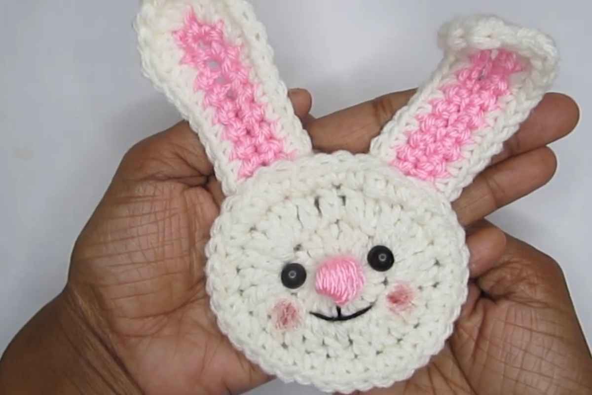 Animal Face Crochet Blanket Applique Motif