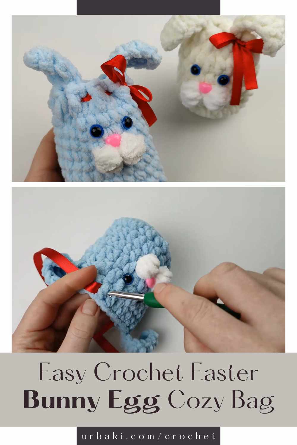 Easy Crochet Easter Bunny Egg Cozy Bag